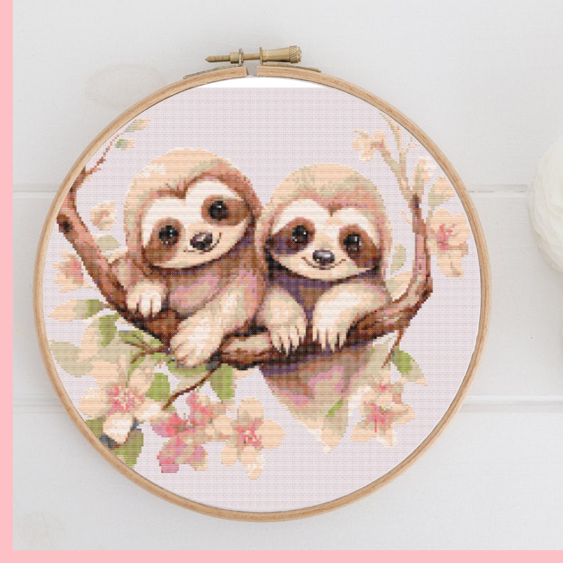 Cross Stitch Pattern - Cute Sloth - DIY Cross Stitch - Gift for the ...