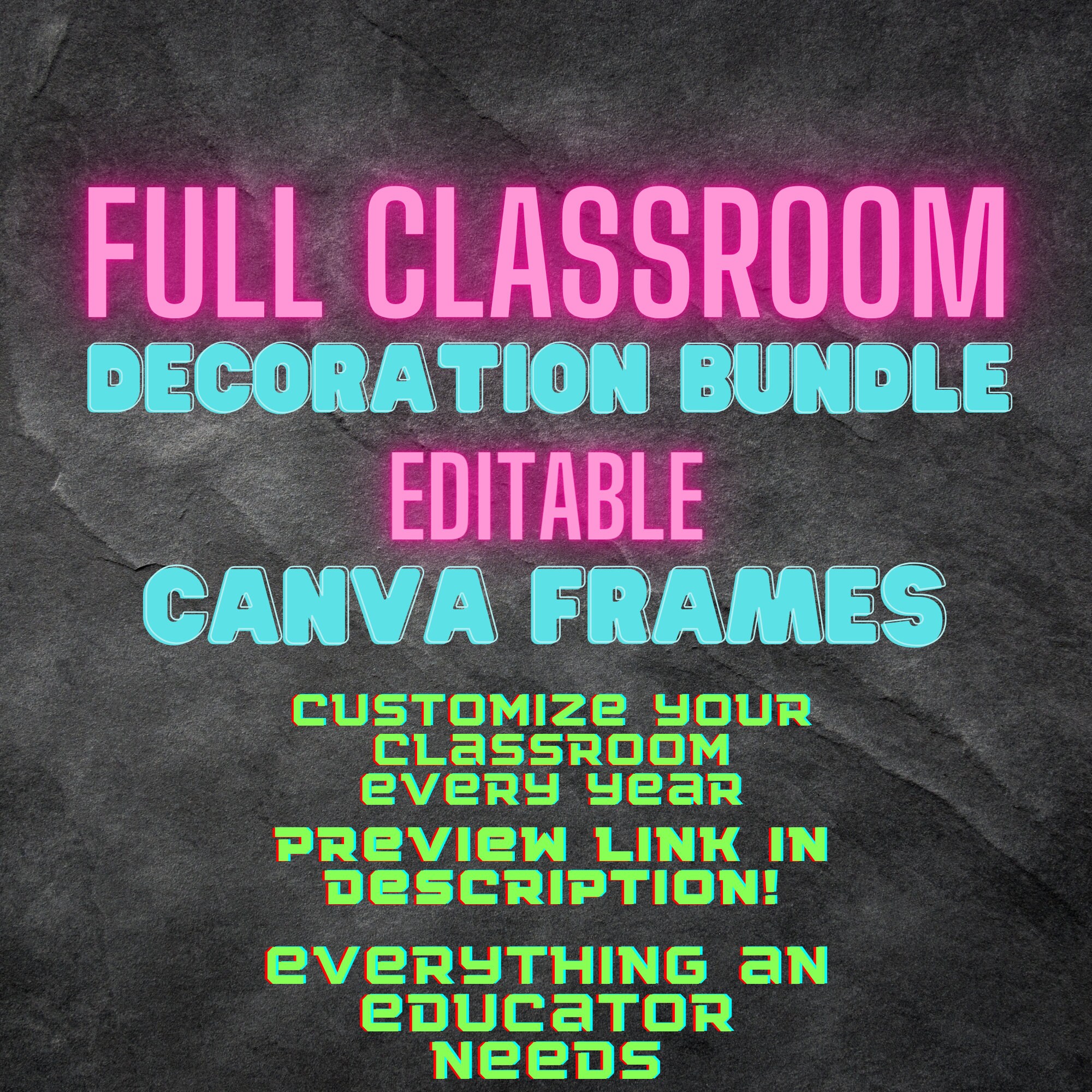 Canva Frames Editable Teacher Classroom Decor Mega Bundle Editable ...