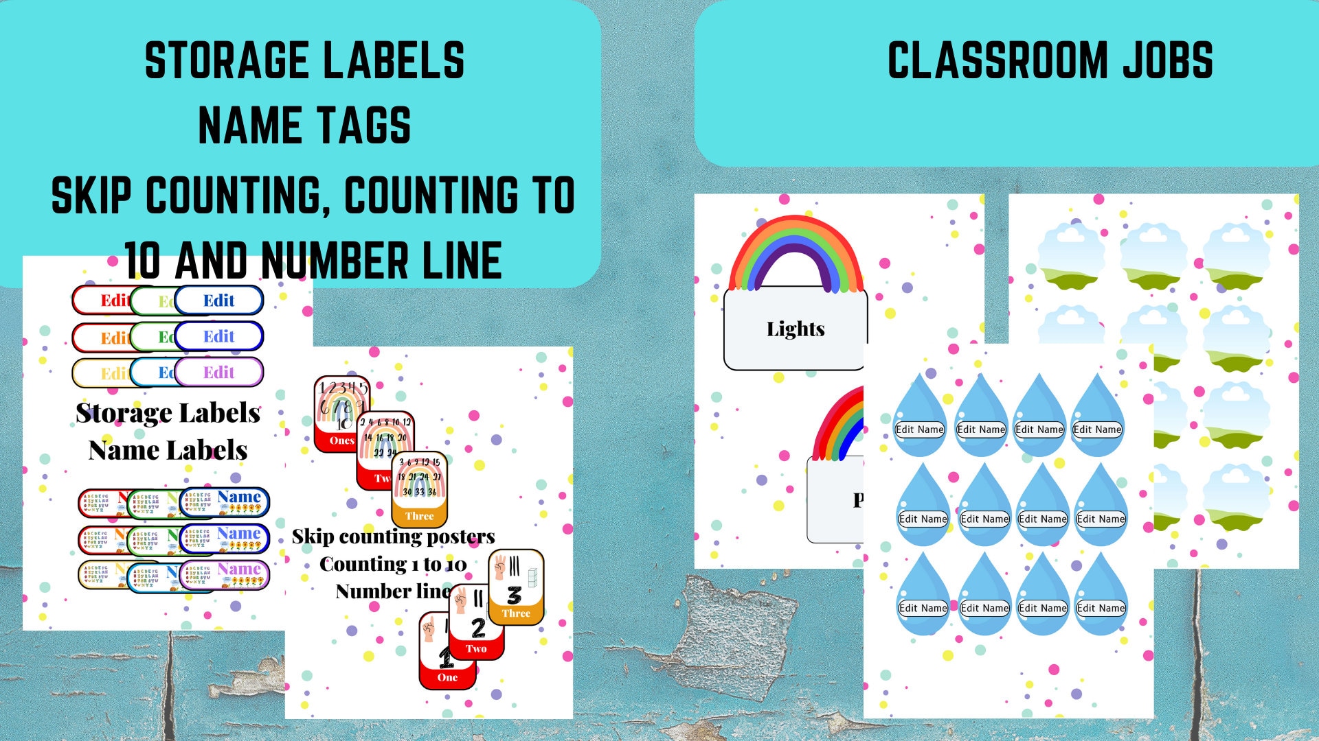 Editable Classroom Management Printable Bundle Happy and Bright ...