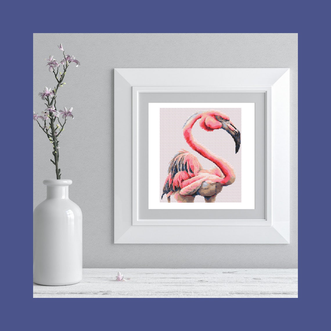Cross Stitch Pattern Flamingo DIY Cross Stitch Gift for the Flamingo ...