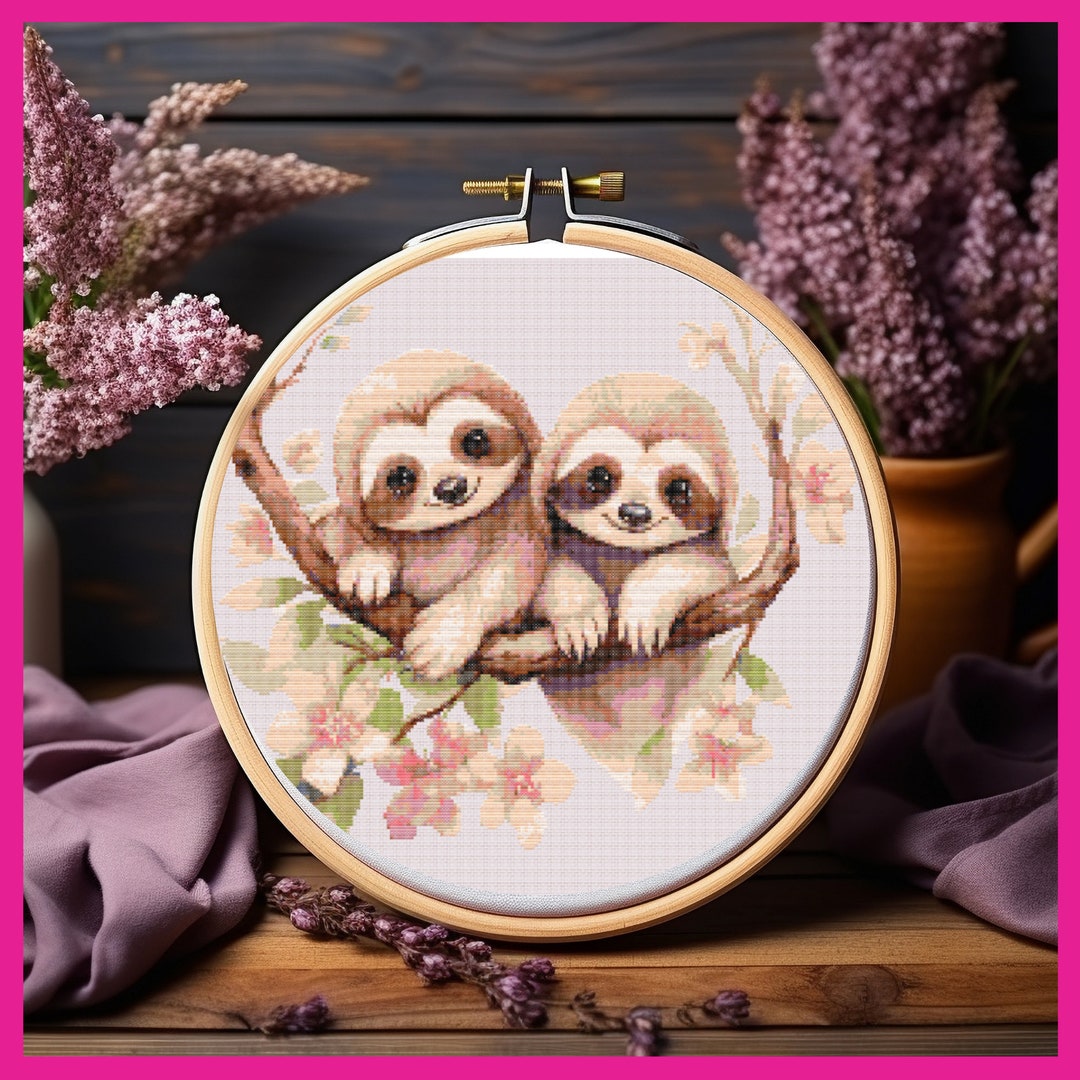 Cross Stitch Pattern - Cute Sloth - DIY Cross Stitch - Gift for the ...