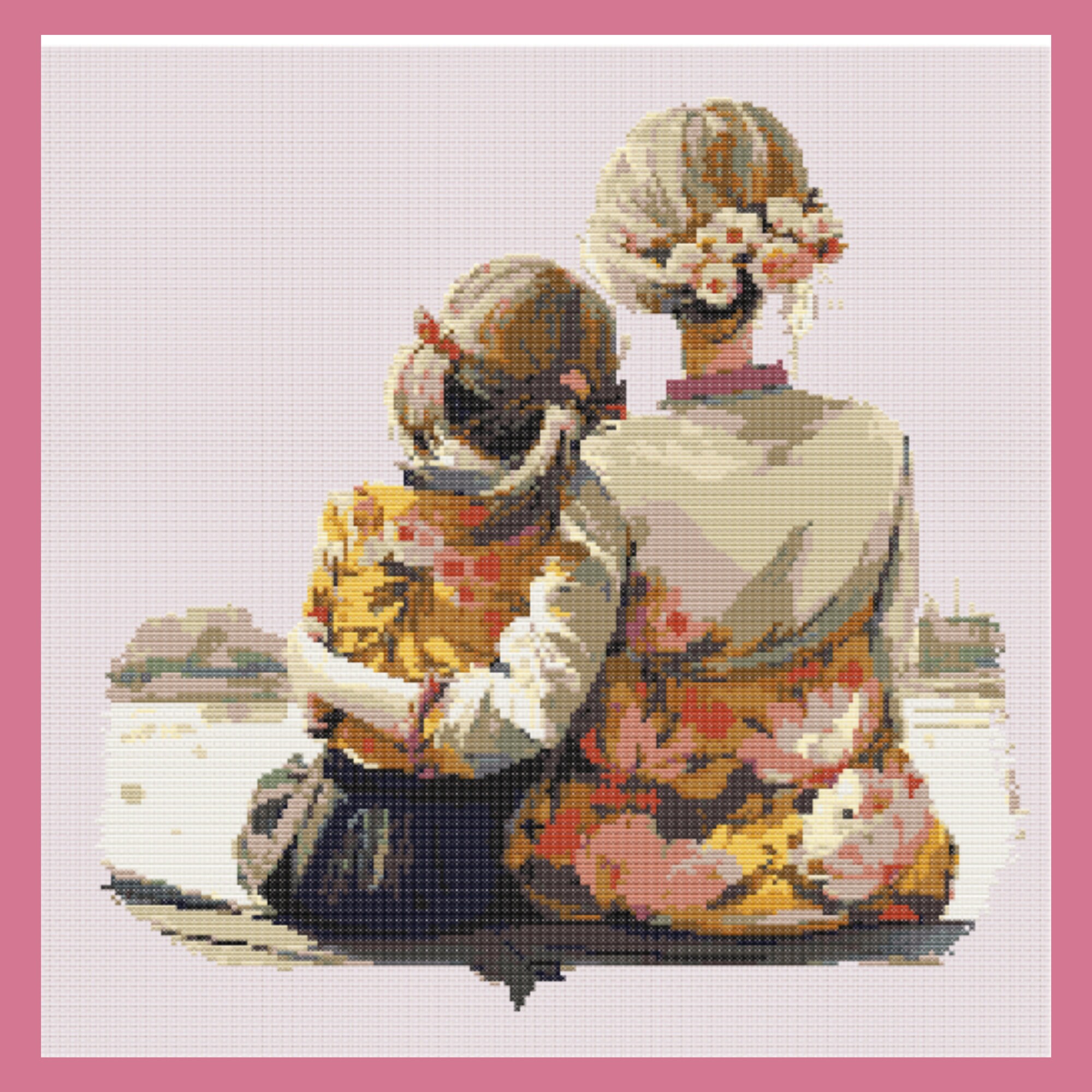 Cross Stitch Pattern Mother Daughter Cross Stitch Pattern, Gift for Mom ...