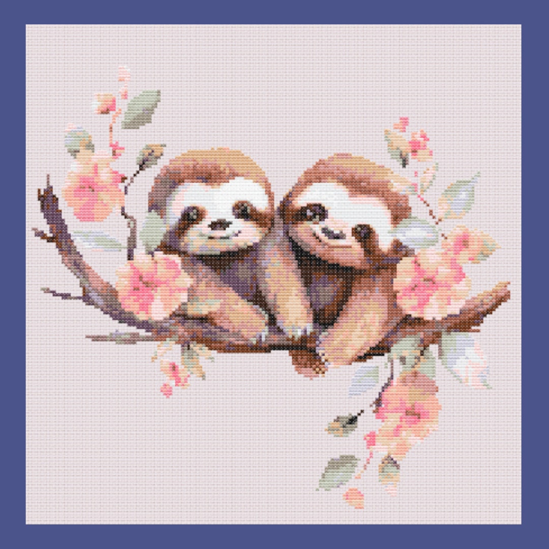 Cross Stitch Pattern - Cute Sloth - DIY Cross Stitch - Gift for the ...