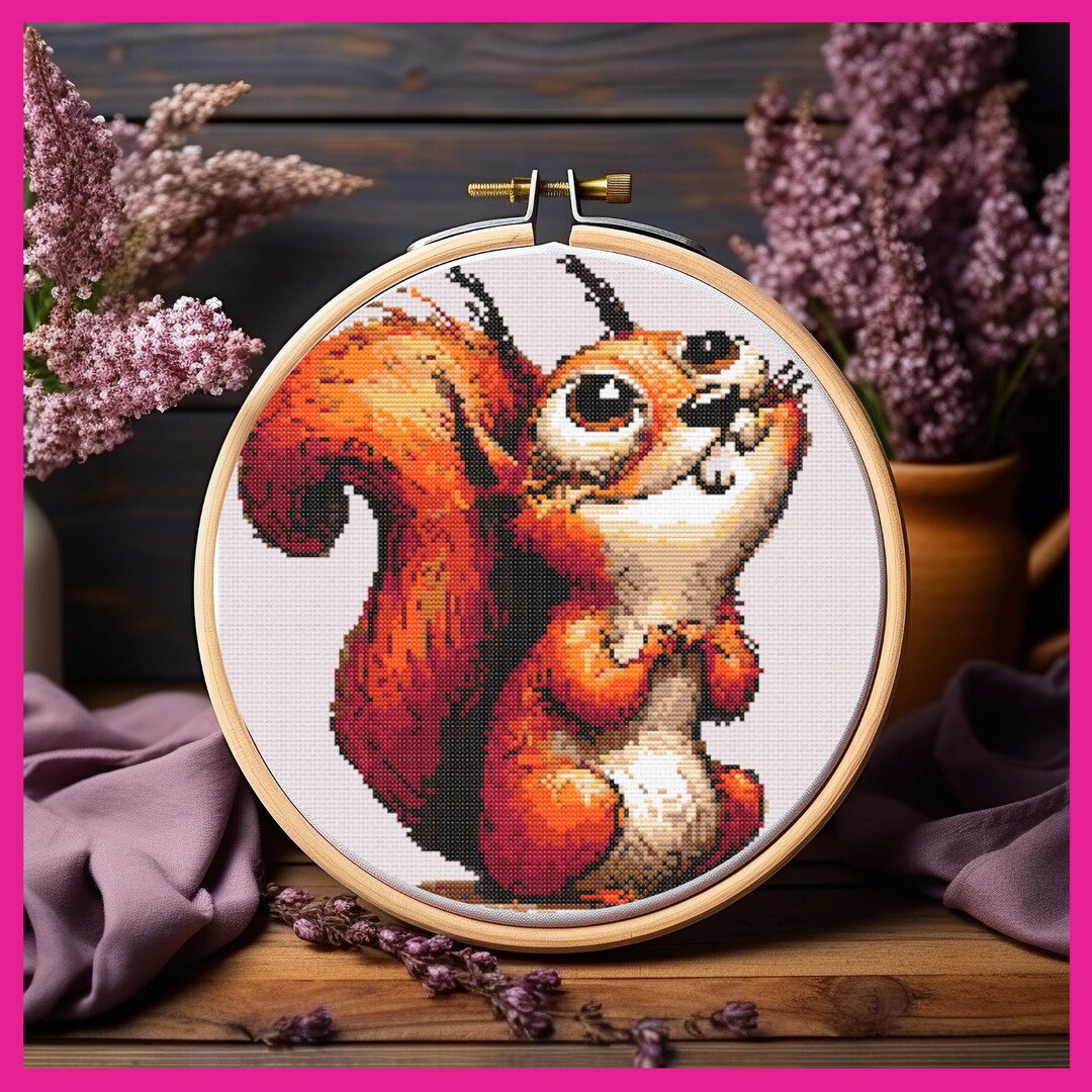 Cross Stitch Pattern - Woodland Animals -beggin Chipmunk- DIY Cross ...