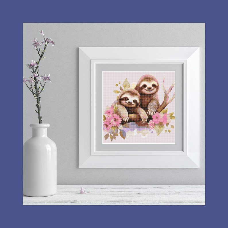 Cross Stitch Pattern - Cute Sloth - DIY Cross Stitch - Gift for the ...