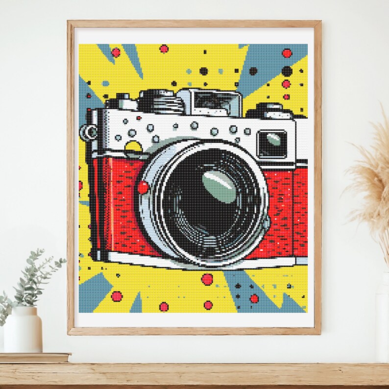 Cross Stitch Pattern Camera Comic Pop Art, Gift for Mom, Daughter,aunt ...