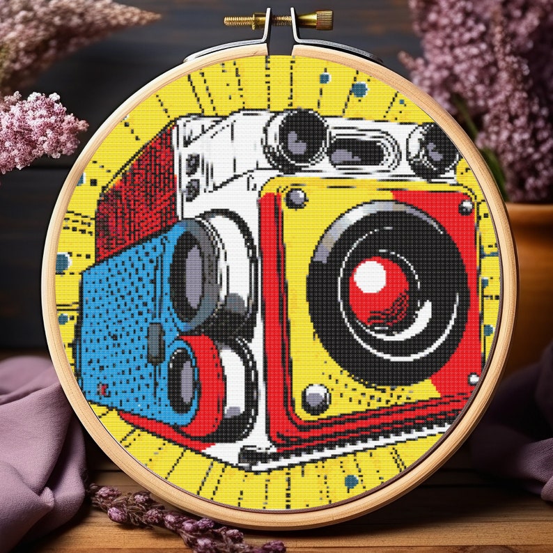 Cross Stitch Pattern Camera Comic Pop Art, Gift for Mom, Daughter,aunt ...