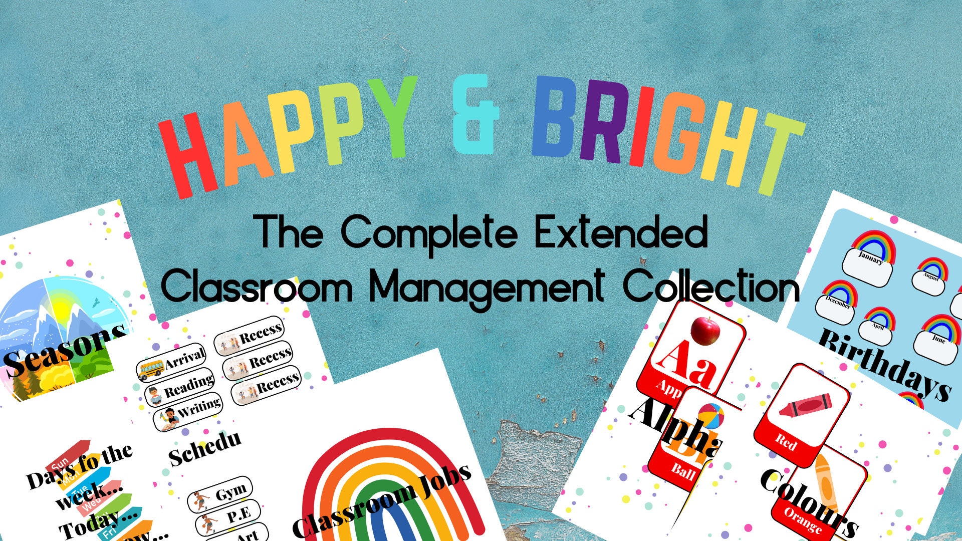 Editable Classroom Management Printable Bundle Happy and Bright ...