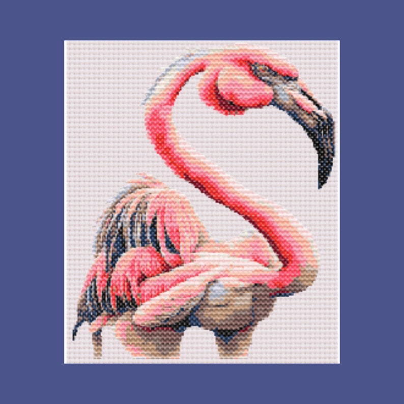 Cross Stitch Pattern Flamingo DIY Cross Stitch Gift for the Flamingo ...