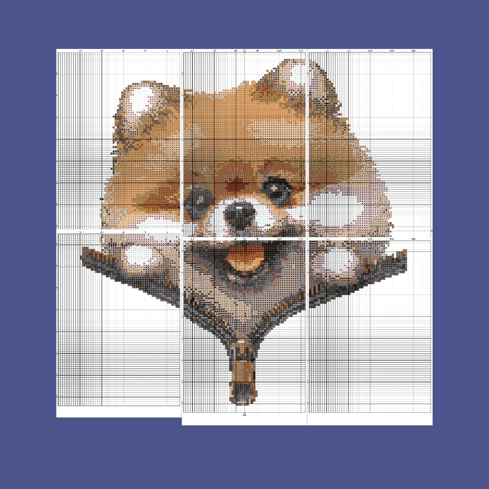 Cross Stitch Pattern - Pomeranian Puppy Peaking Out From a Zipper - DIY ...