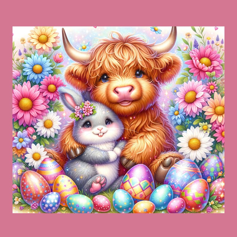 Cross Stitch Pattern Highland Cow Cross Stitch Pattern - Easter Bunny ...