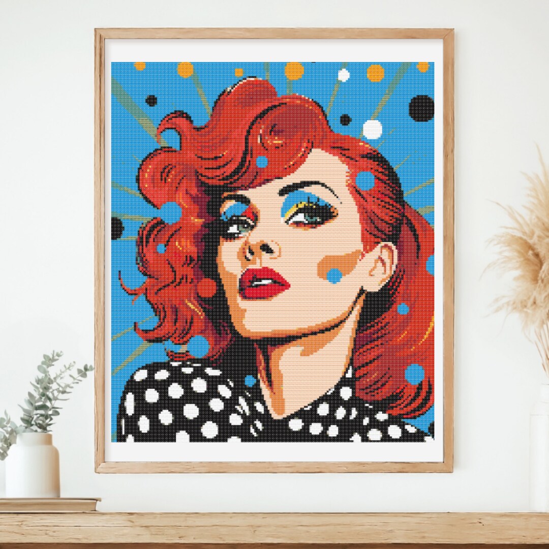 Cross Stitch Pattern Polka Dot Pop Art, Gift for Mom, Daughter,aunt or ...