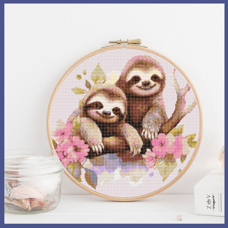 Cross Stitch Pattern - Cute Sloth - DIY Cross Stitch - Gift for the ...