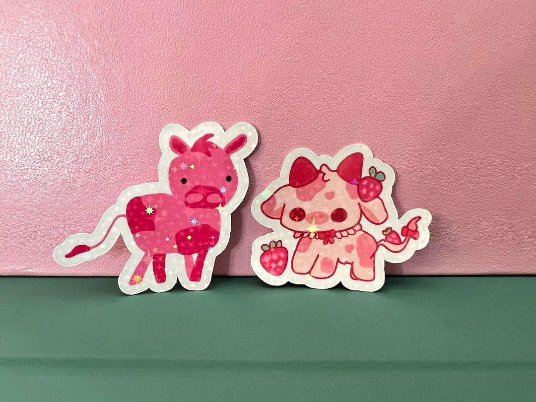 Jeff & Strawberry Cow Stickers - Etsy