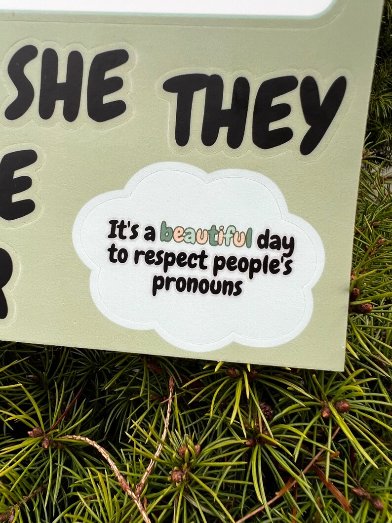 Hello My Pronouns Are Sticker Sheet || Vinyl Sticker Sheet || Pronoun ...