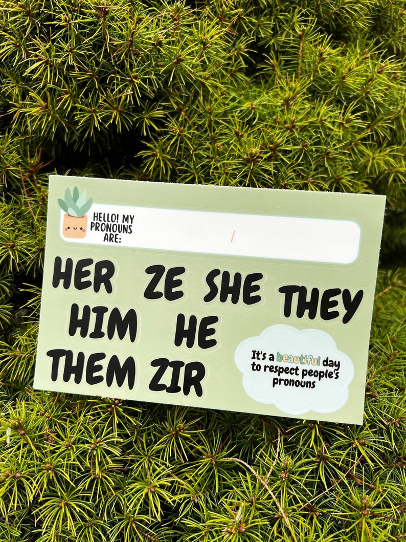 Hello My Pronouns Are Sticker Sheet || Vinyl Sticker Sheet || Pronoun ...