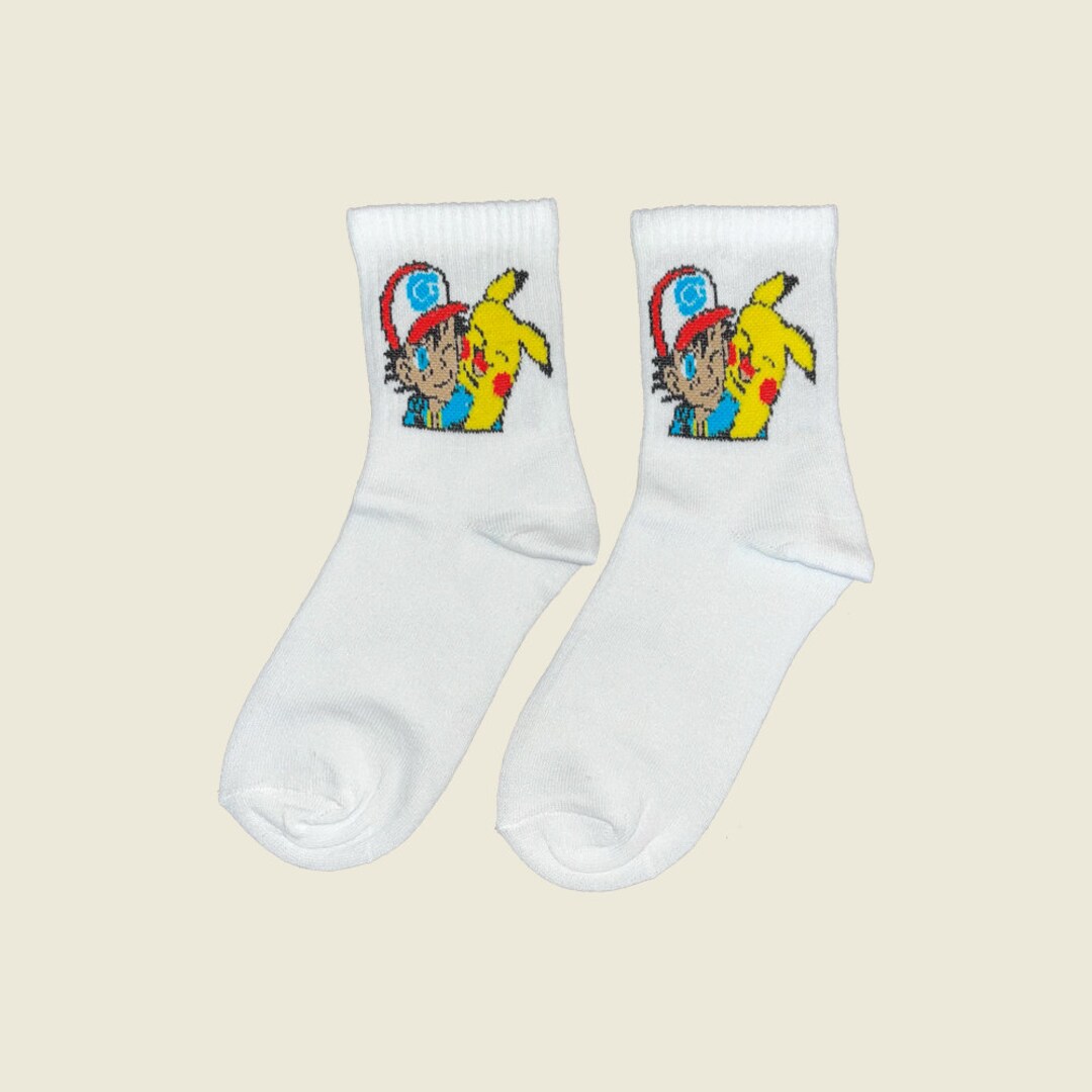Pikachu & Ash Ketchum Pokemon Socks 3 Pairs - Etsy