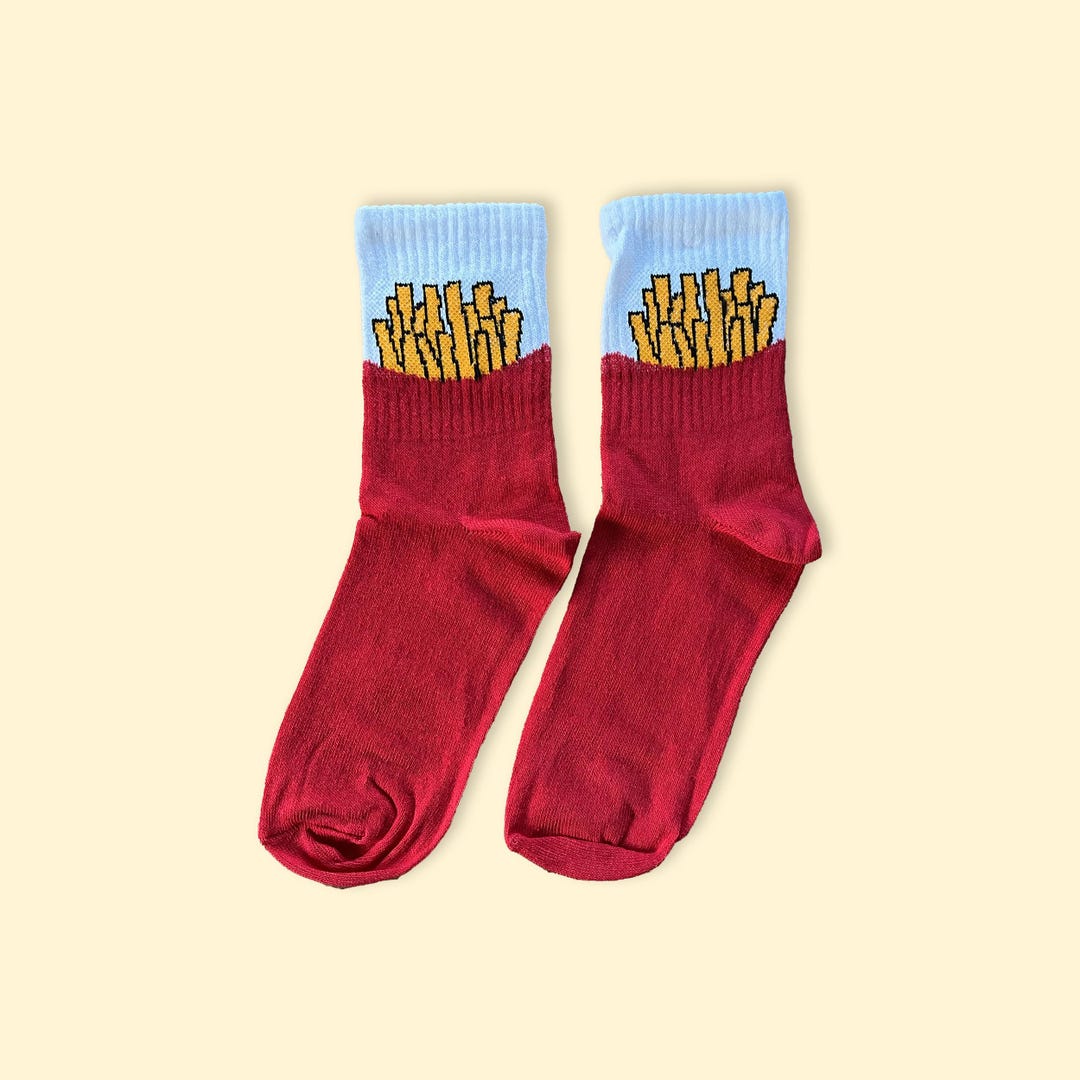 French Fries Socks (3 Pairs) - Etsy