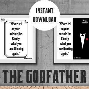 The Godfather Movie Film Quotes Instant Downloadable Prints Never Tell ...