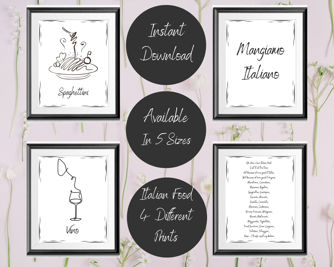 Ohh How I Love Italian Food Poem Wall Art Decor, Digital Download ...