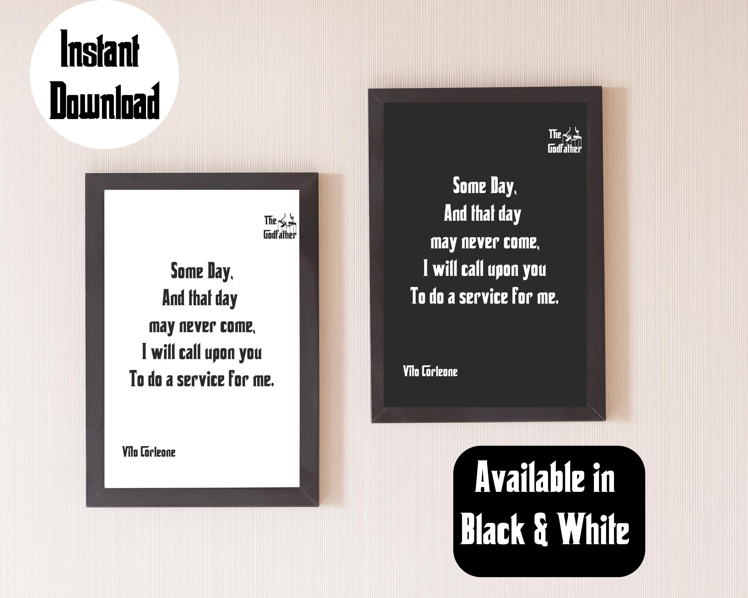 The Godfather Movie Film, Quotes, Downloadable Print, Wall Decor ...