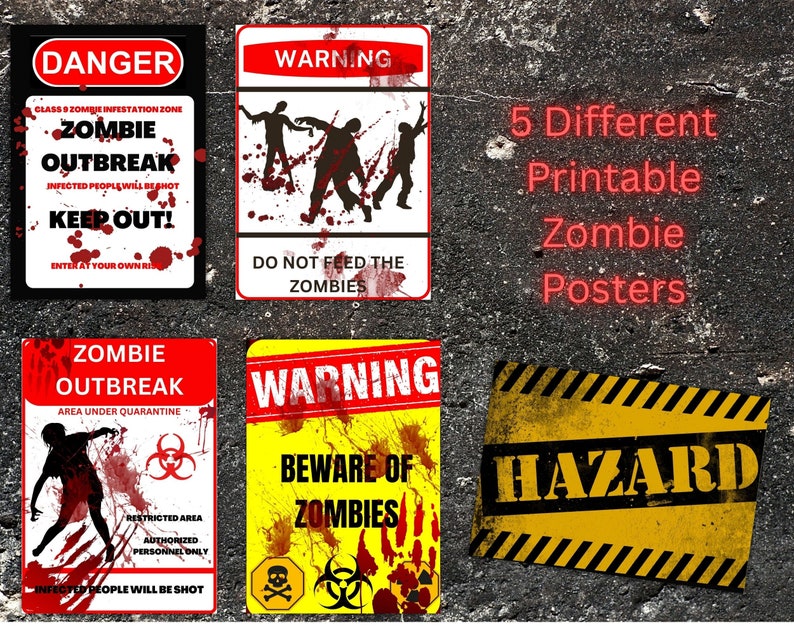 Halloween Zombie Party Posters, Wall Decorations, Digital Prints ...