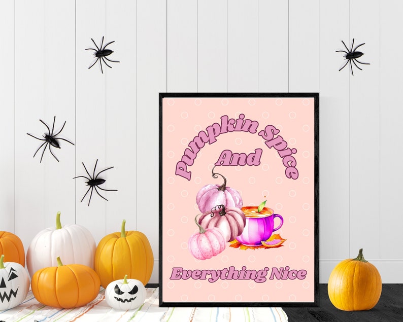 Pumpkin Sign, Autumn Sign, Pink Halloween, Pumpkin Print, Pumpkin Wall ...