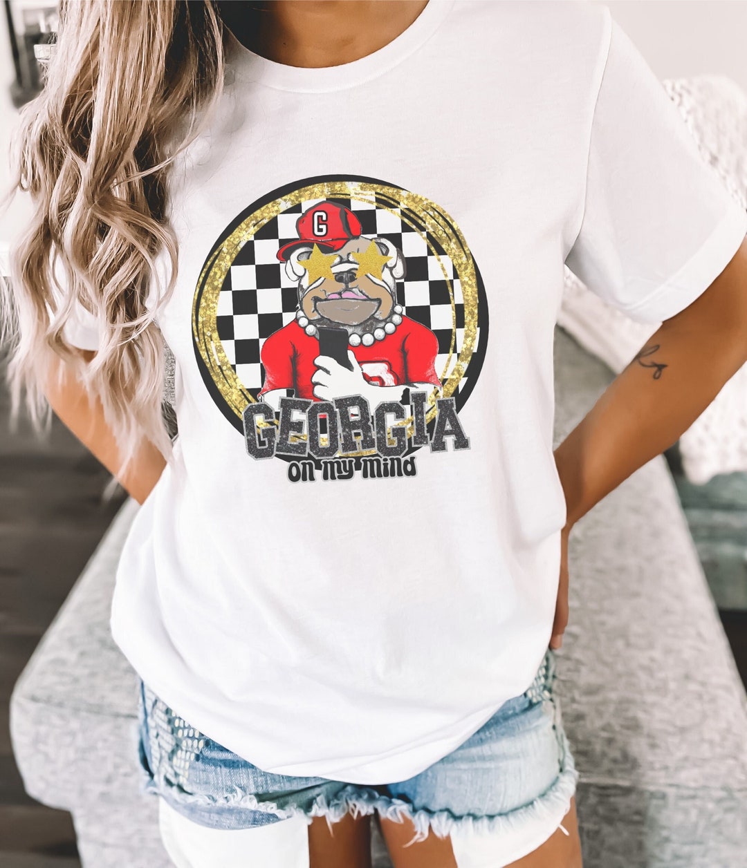 Preppy Bulldogs Mascot, Checkered Georgia Glitter Mascot, College ...