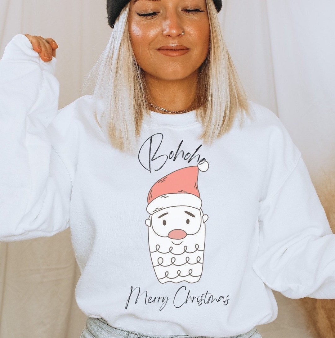 Boho Minimalistic Santa PNG, Santa Face Shirt Design, Cute Christmas ...
