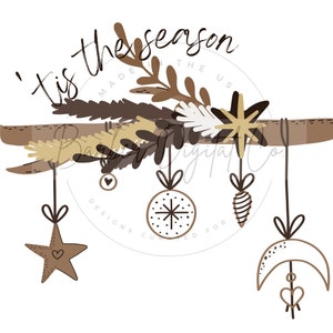 Tis the Season Boho Png Boho Christmas Svgt is the Season - Etsy