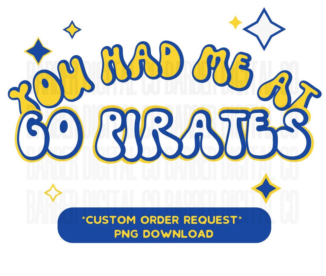 Go Pirates Png, Blue and Gold, Retro Png, School Spirit Svg ...