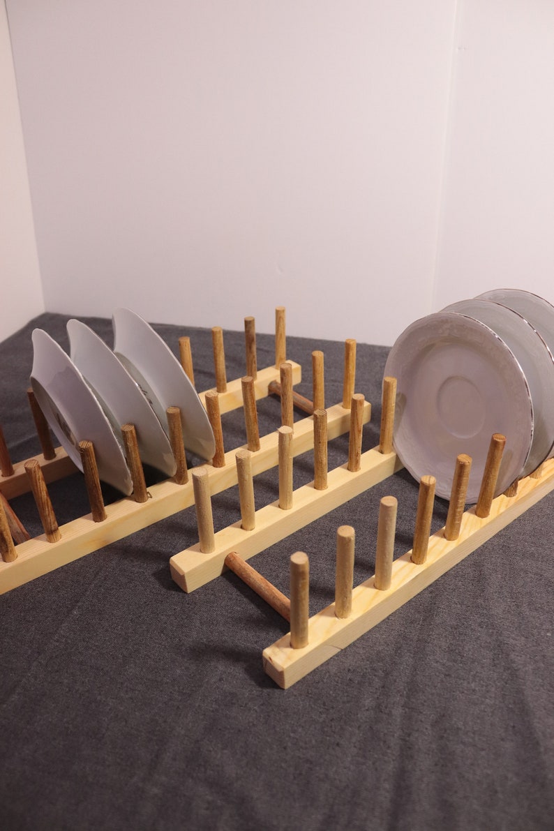 Handmade Wooden Plate Rack, Conforde Dish Drainer Rack, Wood Storage ...