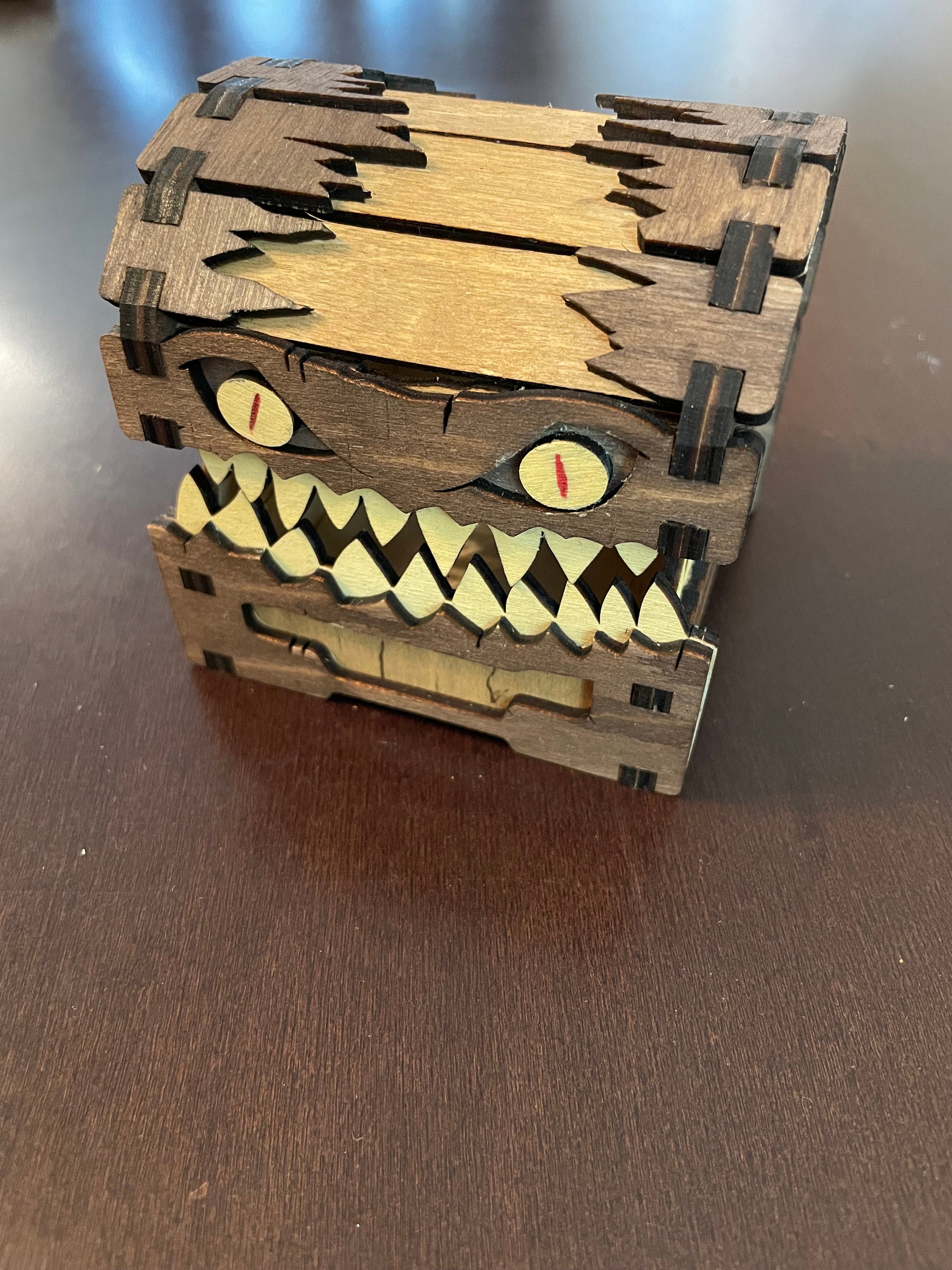 Wooden Mimic Chest Dice Guardian - Etsy