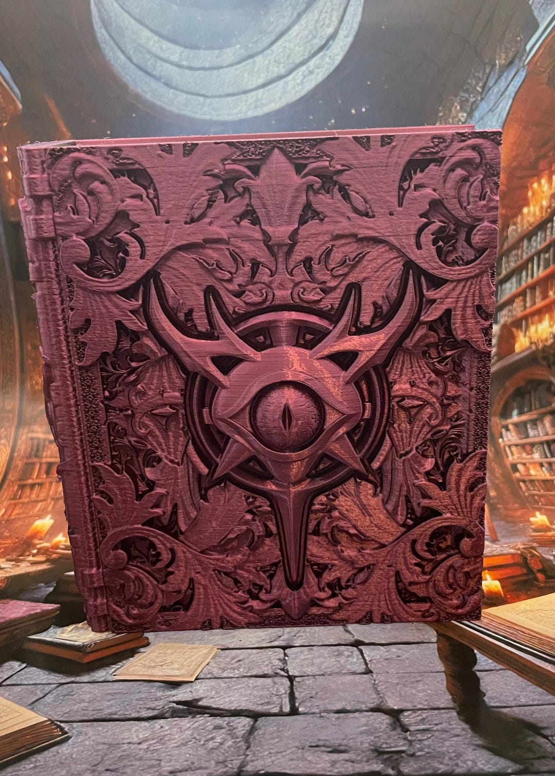 Warlock Tome – 3D Printed Dice & Card Storage Box | Dark Pacts | Rose ...