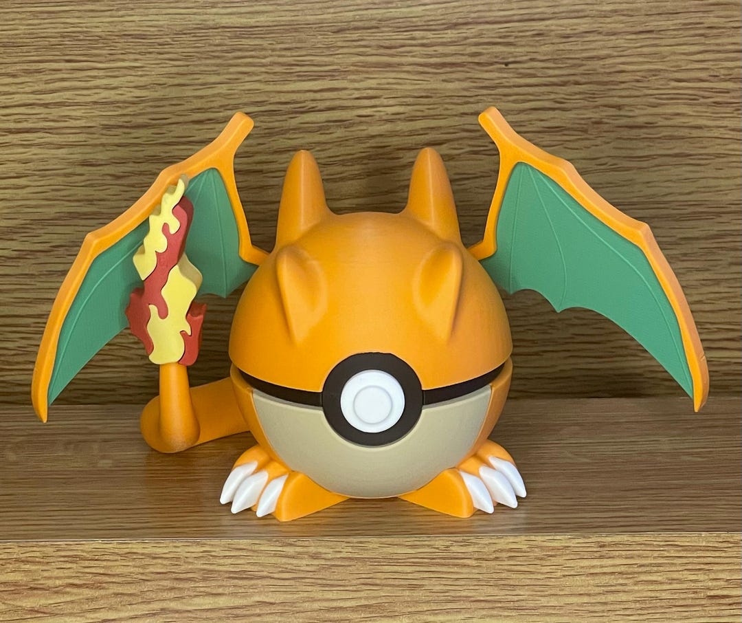 Charizard-themed 3D Printed Pokéball - Decorative Display Piece - Etsy
