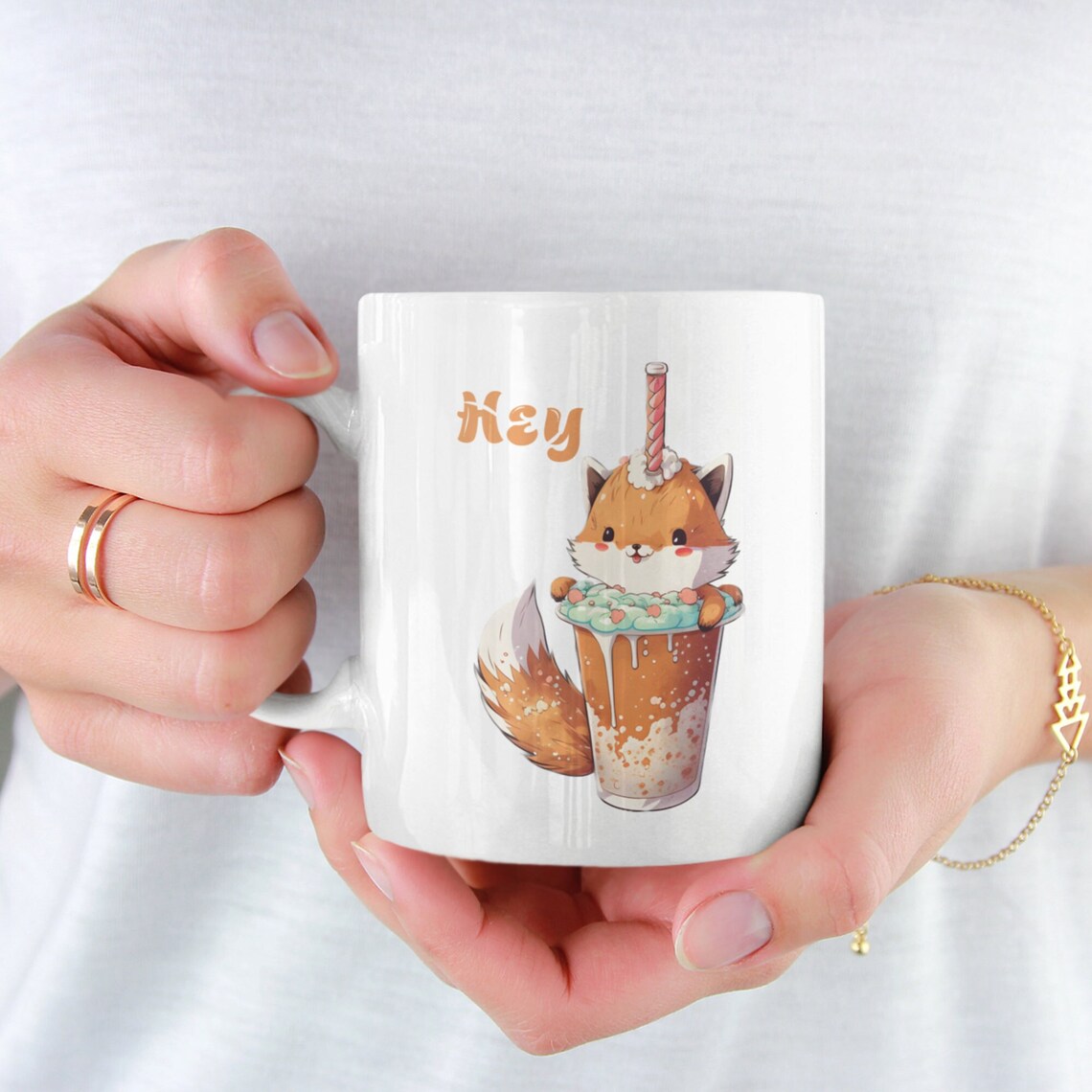 Cute Fox Drink 11oz Mug, Kawaii Anime Fox Art for Animal Lovers - Etsy