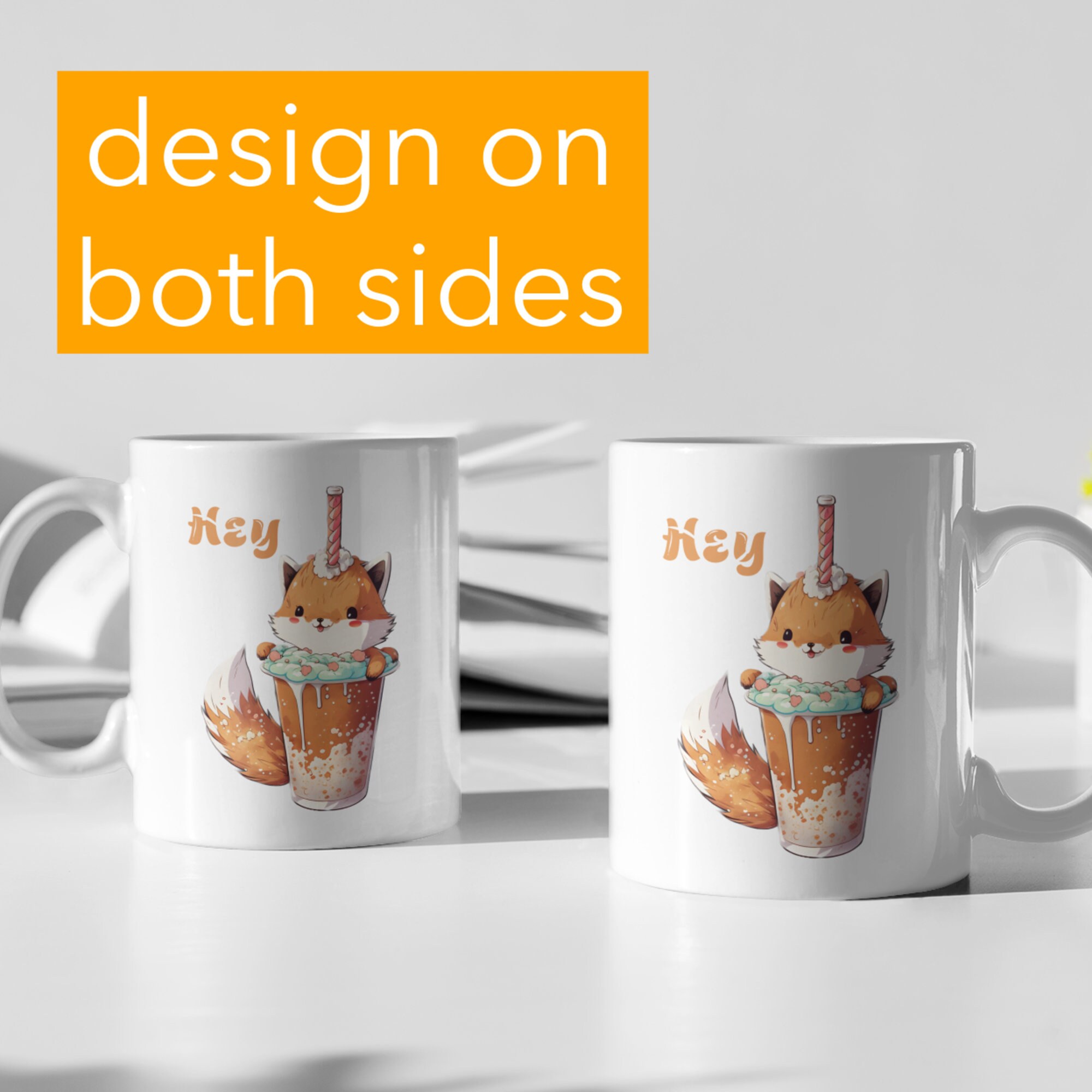 Cute Fox Drink 11oz Mug, Kawaii Anime Fox Art for Animal Lovers - Etsy