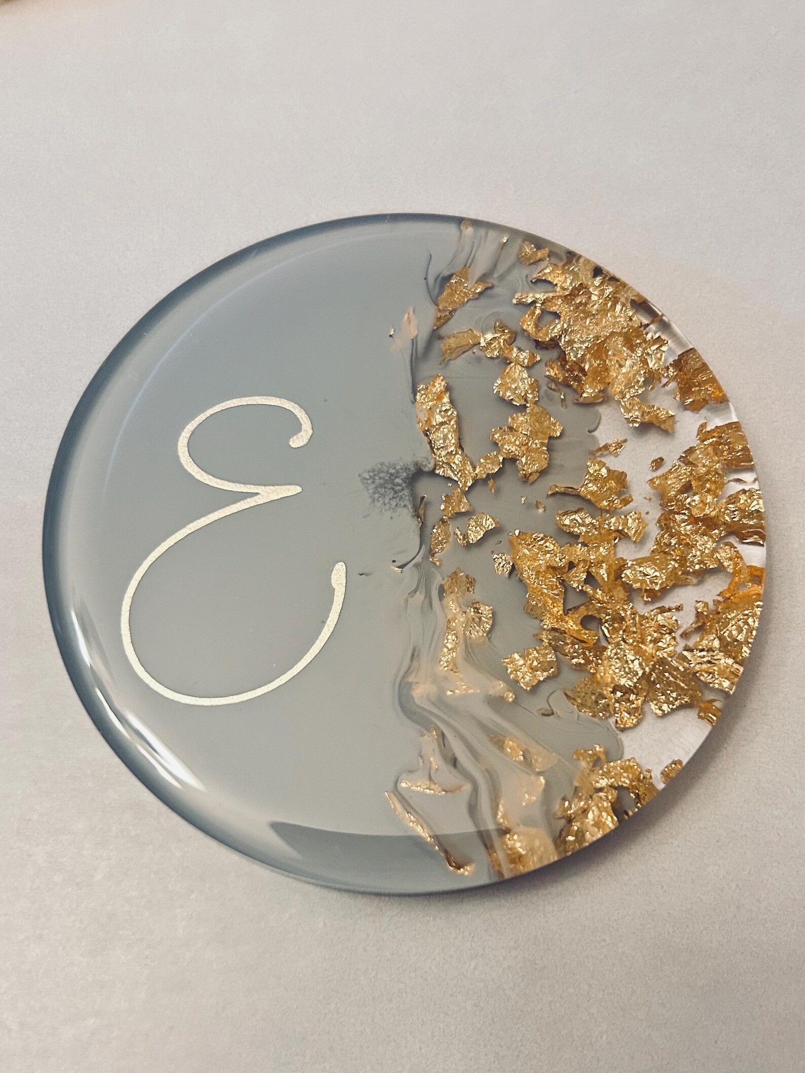 Gold Leaf Resin Initial Coasters - Set of 4 - Etsy