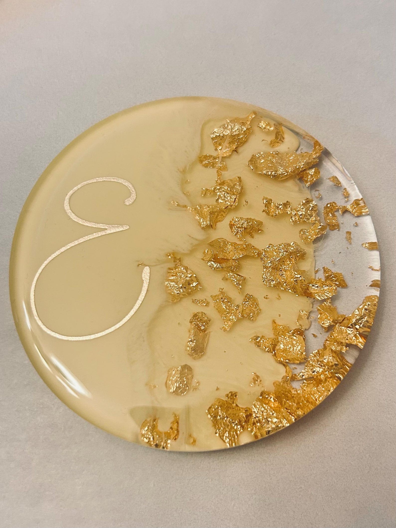Gold Leaf Resin Initial Coasters - Set of 4 - Etsy