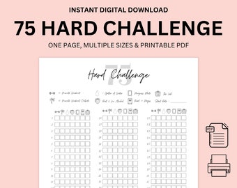 75 Hard Printable - Etsy