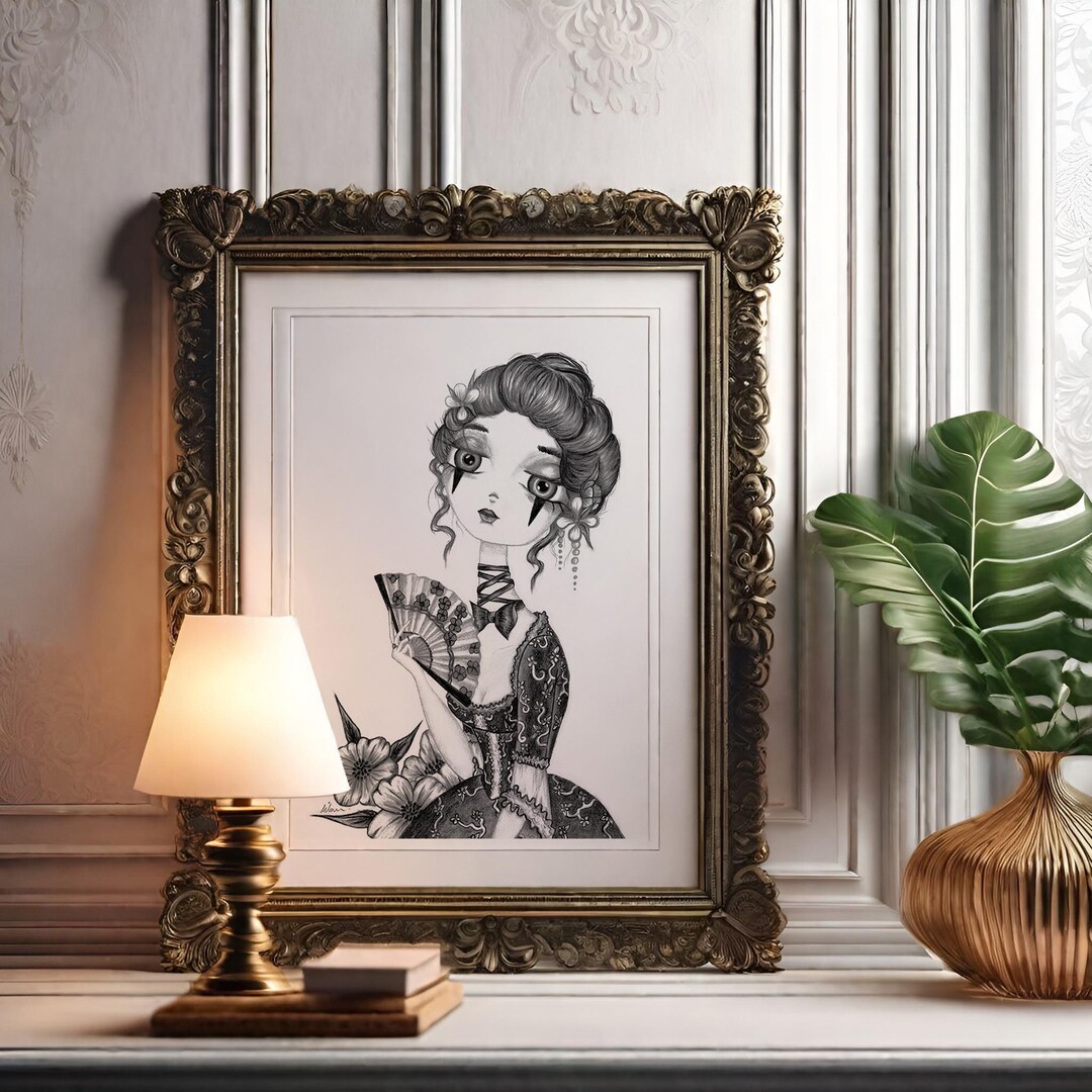 Victorian Gothic Lady Print | Rococo Art, Baroque Art, Vintage Noir ...