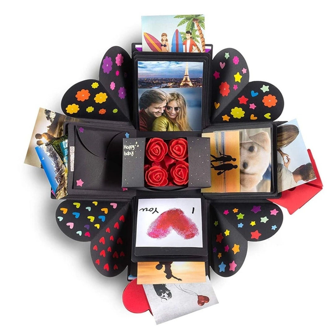 Pre Assembled Square Explosion Box - Valentines Day Gift Box - Perfect ...