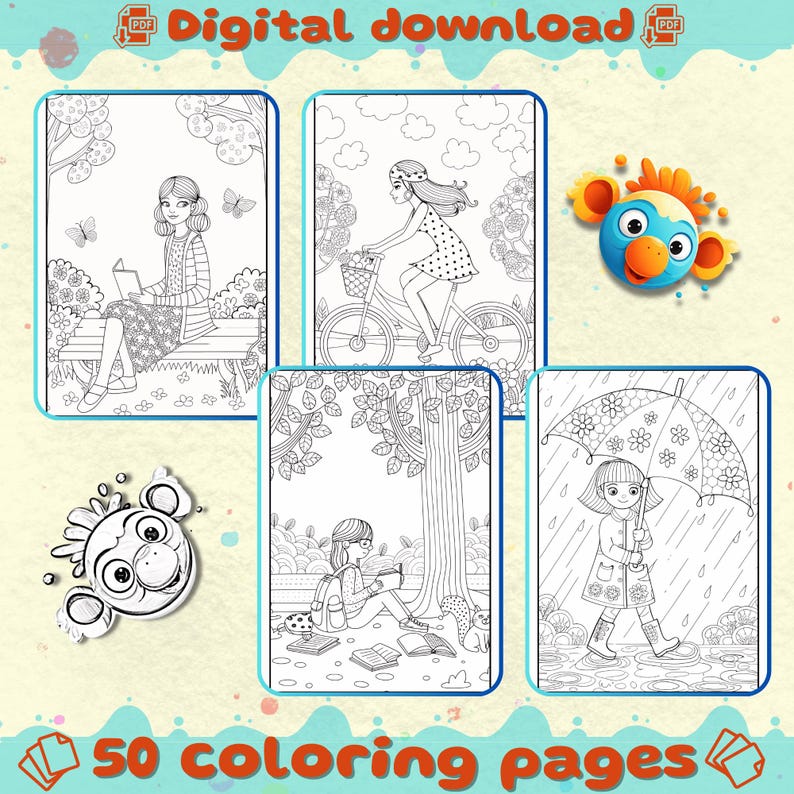 Teenage Girl Coloring Pages PDF – Digital Download With Trendy Designs ...