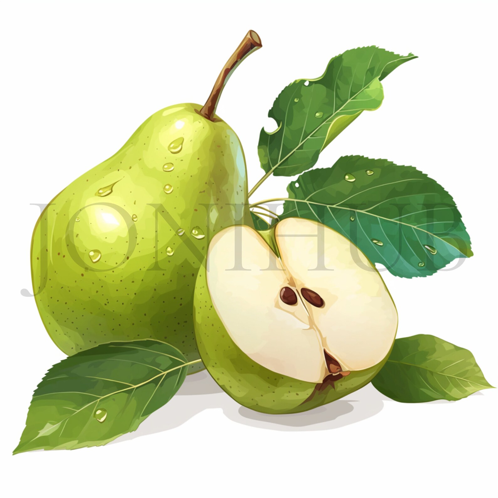 Pear Clipart | 10 High Quality Jpg's | Digital Download | Fresh Fruit ...