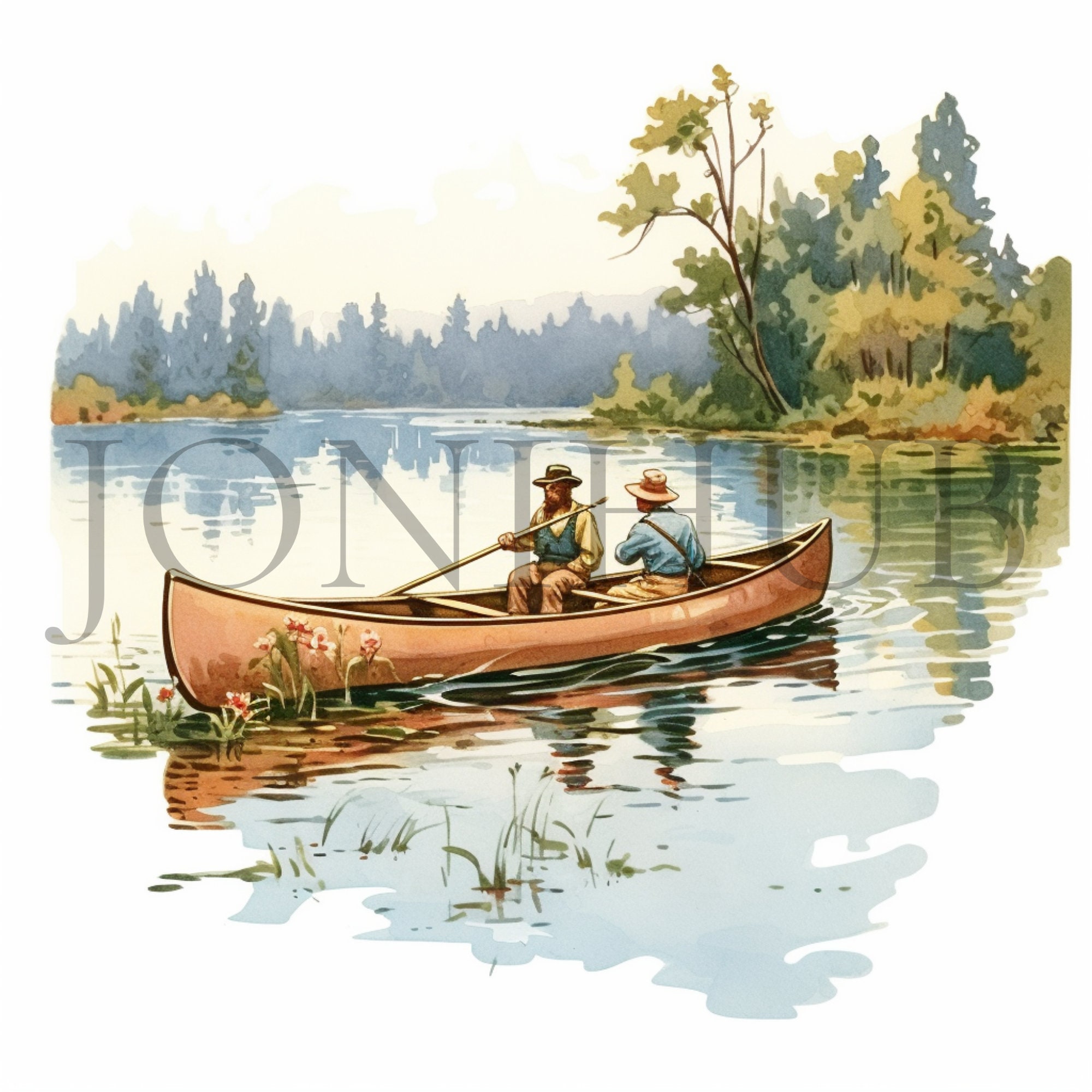 Vintage Canoe Clipart | 10 High Quality Jpg's | Digital Download ...