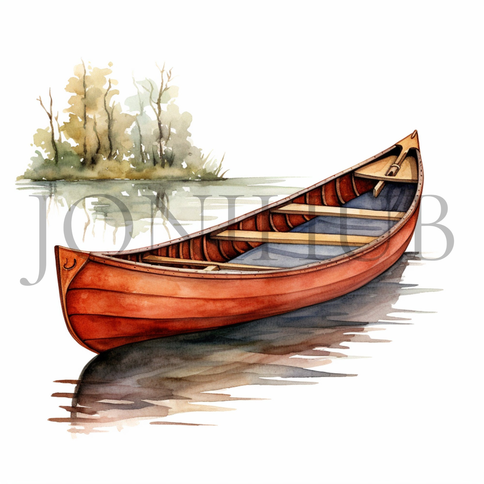 Vintage Canoe Clipart 10 High Quality Jpg's Digital Download Antique ...