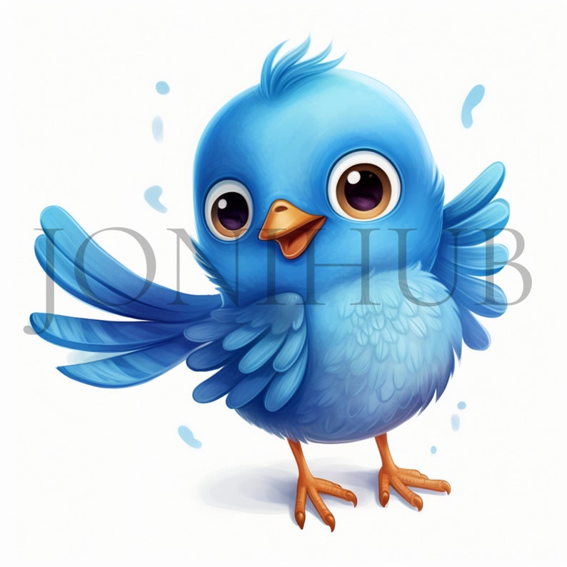 Watercolor Blue Bird Clipart 10 High Quality Jpg's Digital Download ...