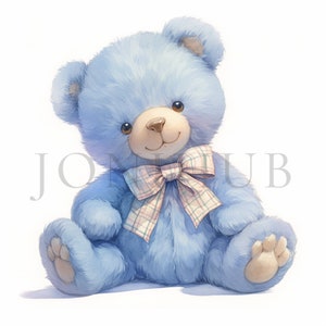 Blue Teddy Bear Clipart | 10 High Quality Jpgs | Digital Download ...