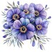 Purple Flowers Bouquet Clipart | 10 High Quality Jpg's | Digital ...