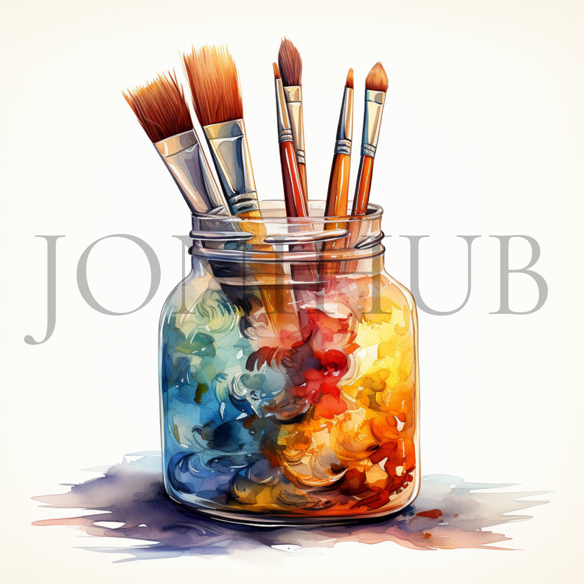 Paint Brushes Clipart | 10 High Quality Jpg's | Digital Download ...